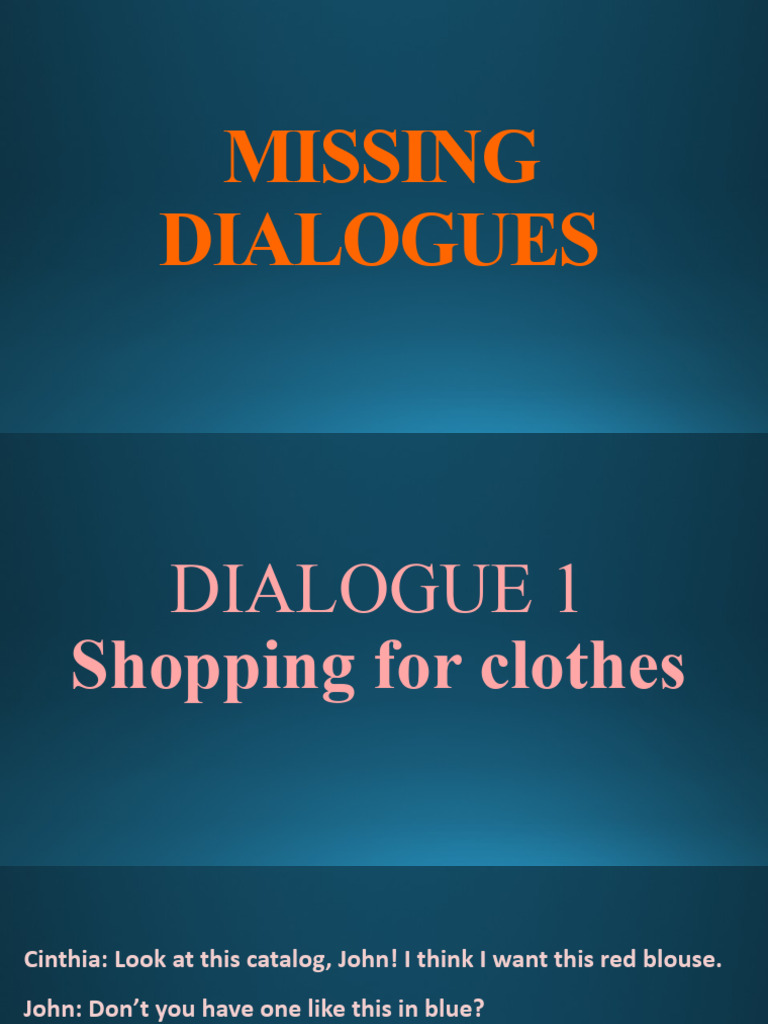Missing Dialogues - B1 | PDF