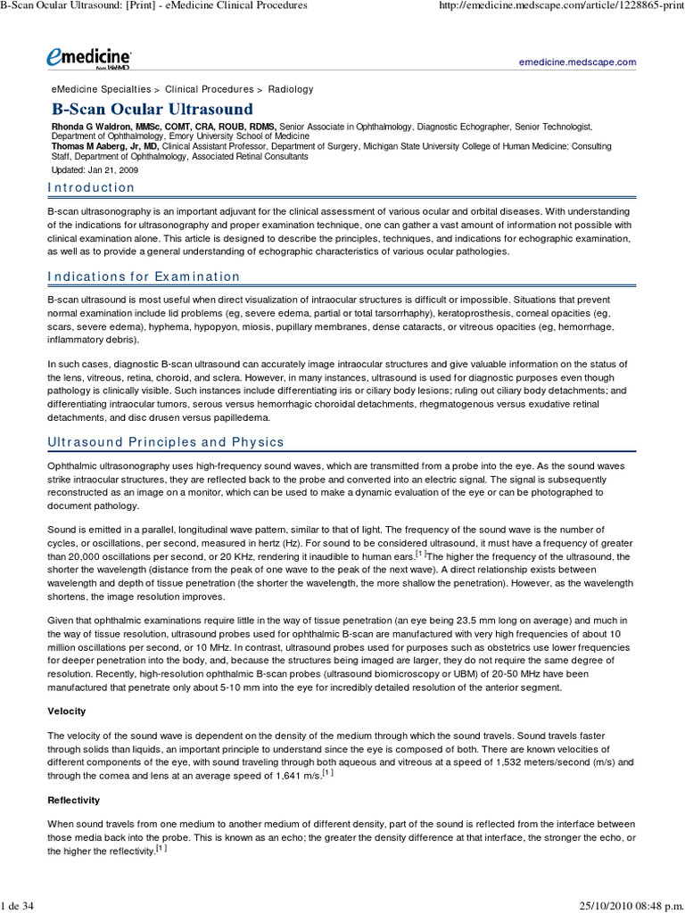 B-Scan Ocular Ultrasound | PDF
