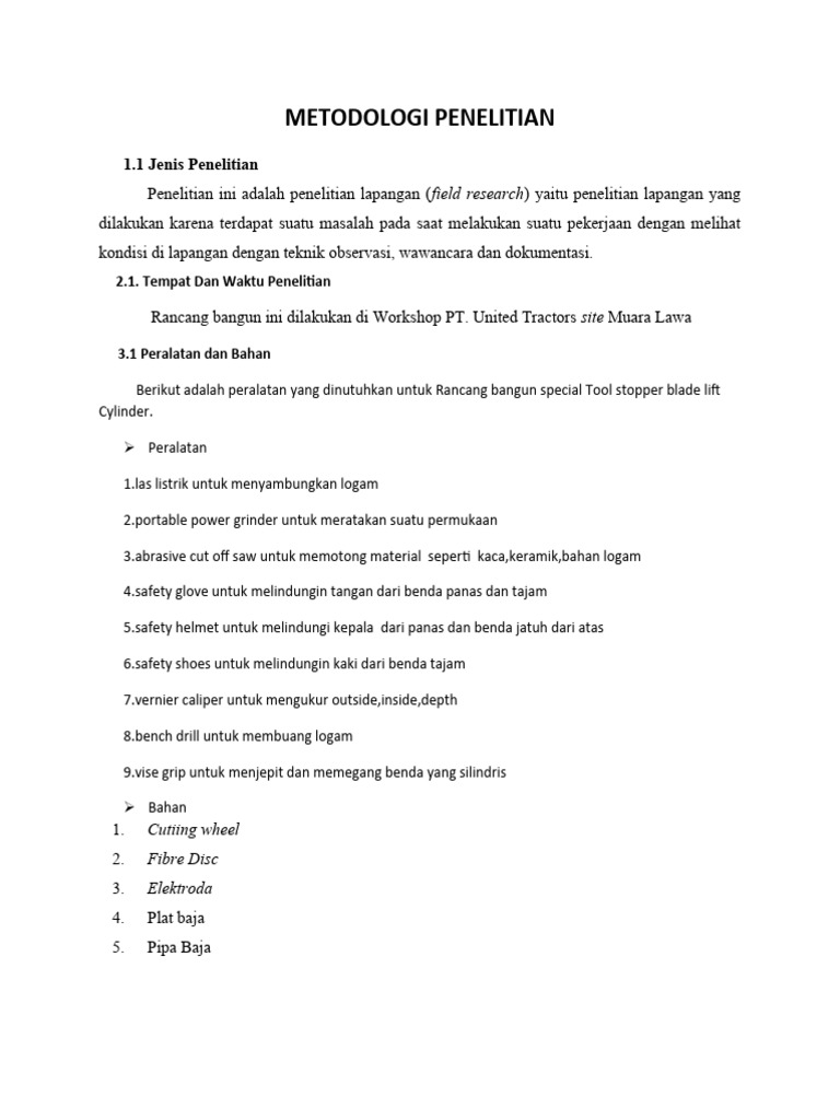 METODOLOGI PENELITIAN Contoh | PDF
