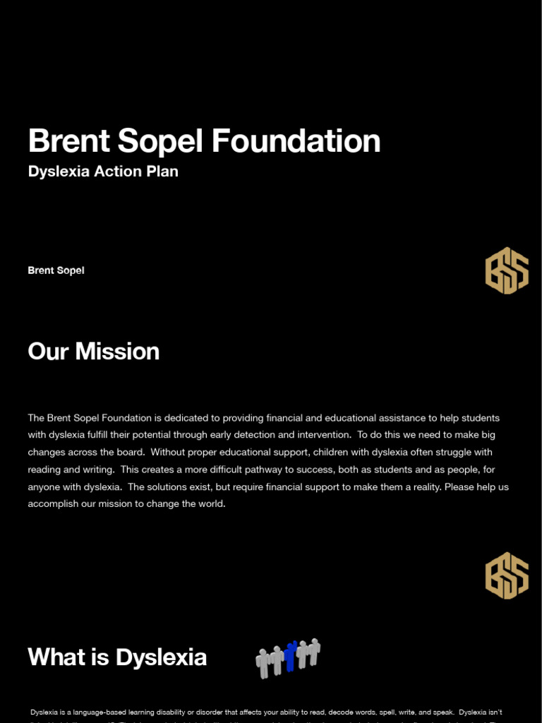 Brent Sopel Foundation Action Plan | PDF | Dyslexia | Neuroscience