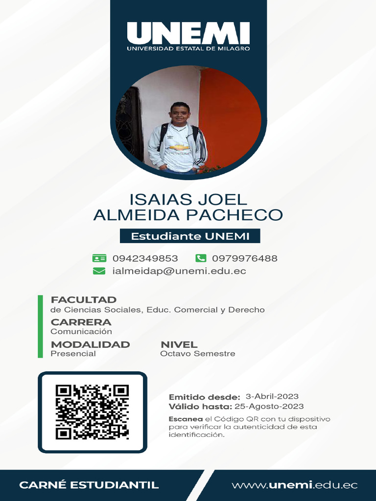 Carnet Digital-Ingresar Unemi | PDF