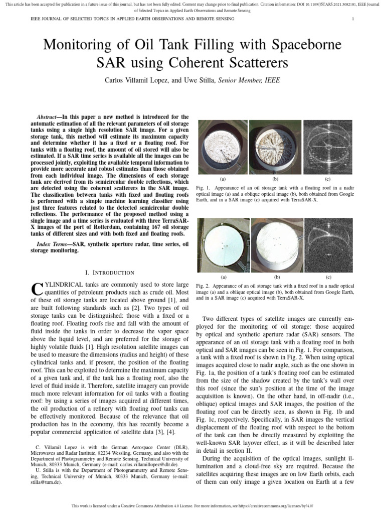 IEEE JSTARS - Oil Storage | PDF