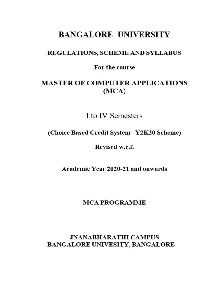 MCA Course Regulations | PDF | Class (Computer Programming) | Method (Computer Programming)