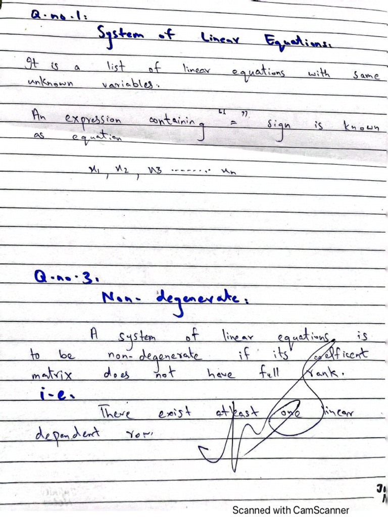 Linear Algebra Assignment 2 | PDF