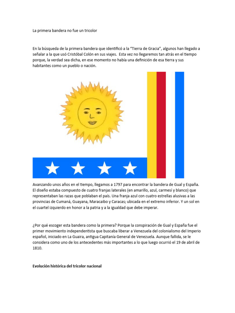 Bandera de Venezuela Evolucion | PDF | América del Sur | Los símbolos