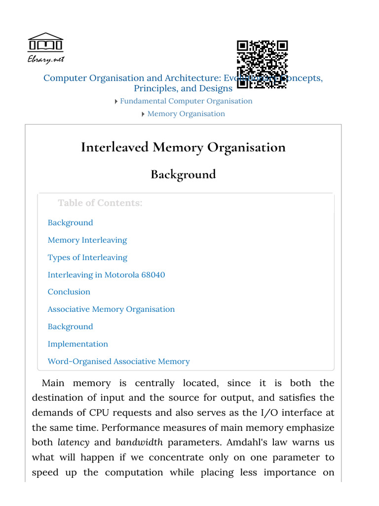 Interleaved Memory Organisation, Associative Memo | Download Free PDF | Central Processing Unit ...