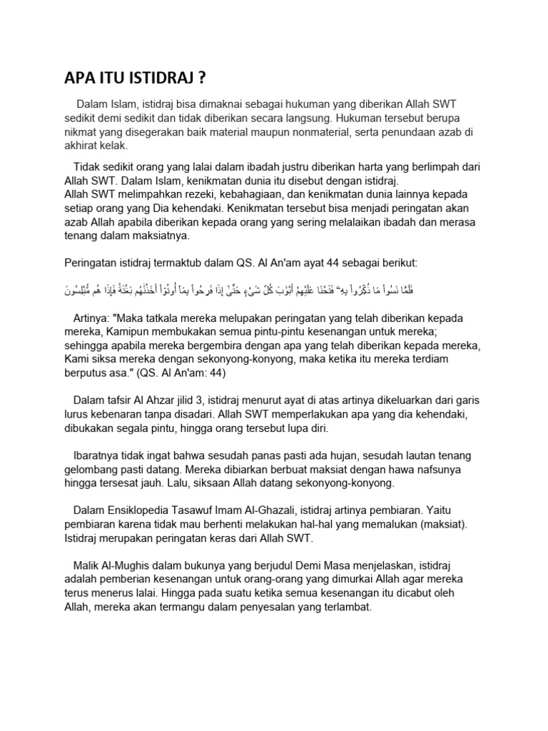 Apa Itu Istidraj | PDF