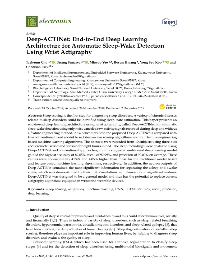 Deep-ACTINet End-To-End Deep Learning Architecture | PDF