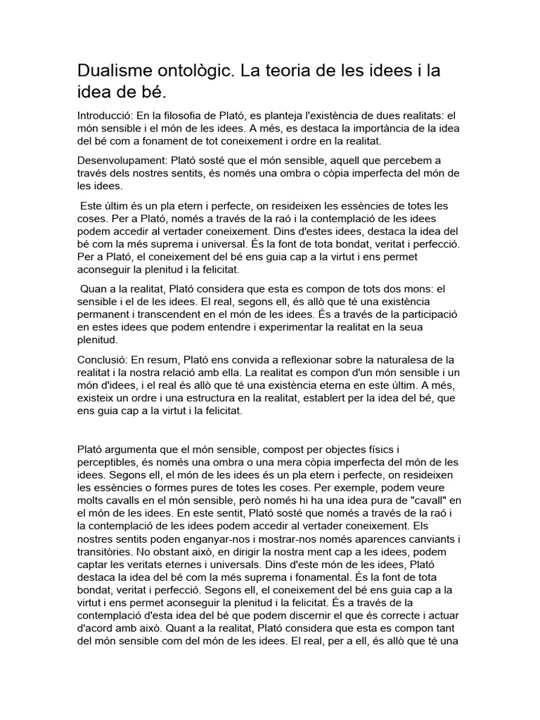 Dualisme Ontològic | PDF