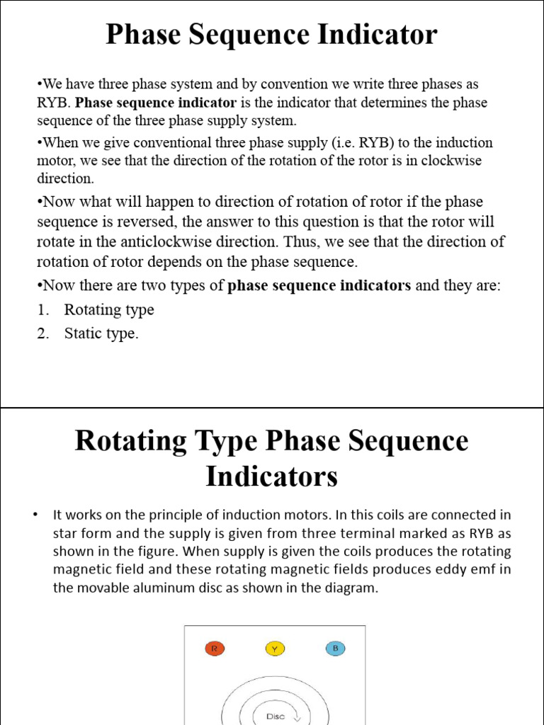 Understanding Phase Sequence Indicators | PDF | Electromagnetic ...