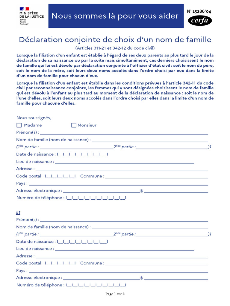 Cerfa 15286-04 | PDF