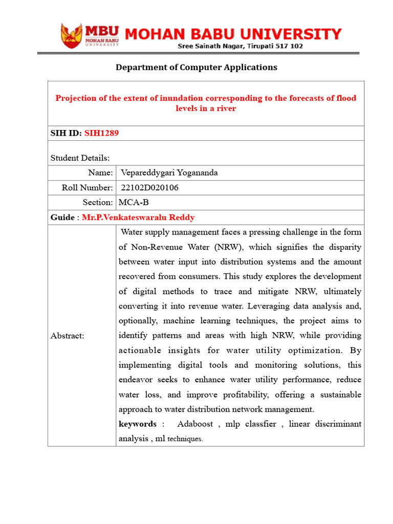 Projection of The Extent of Inundation Corresponding To The Forecasts ...