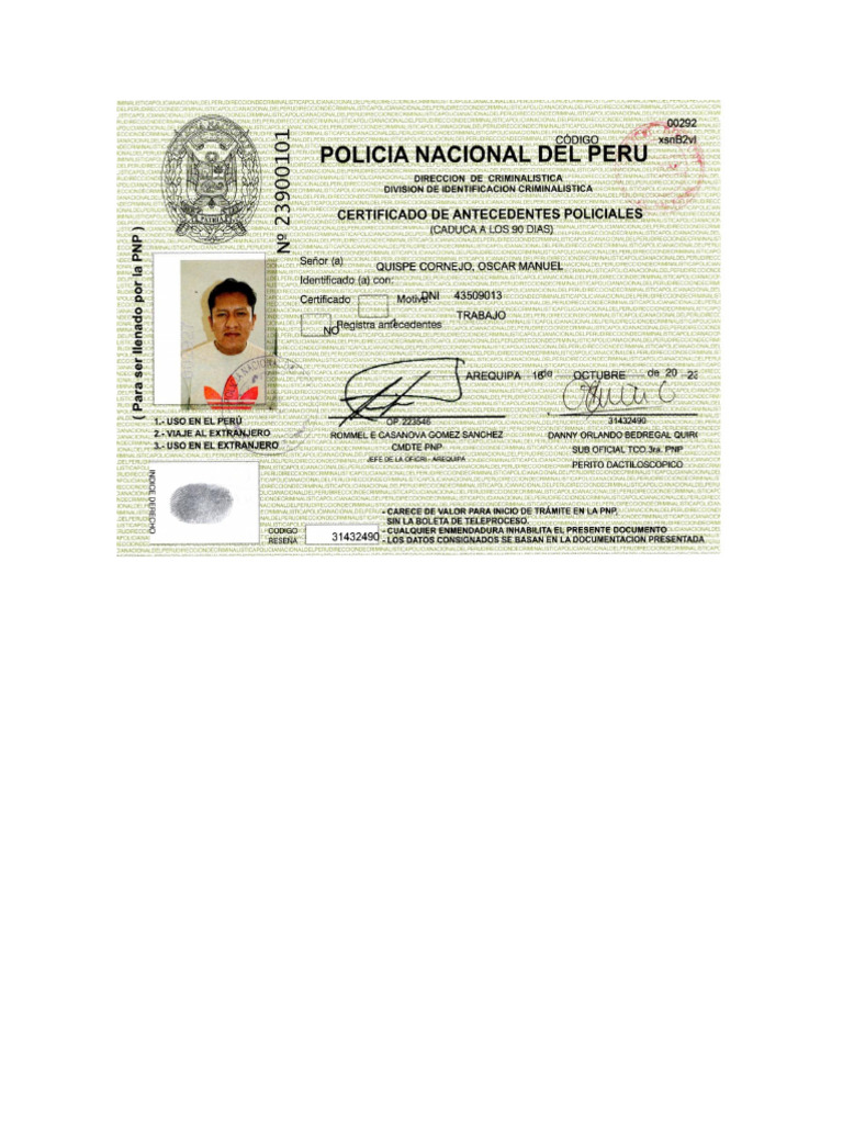 Fotocheck Marcobre Oscar Manuel Quispe Cornejo | PDF