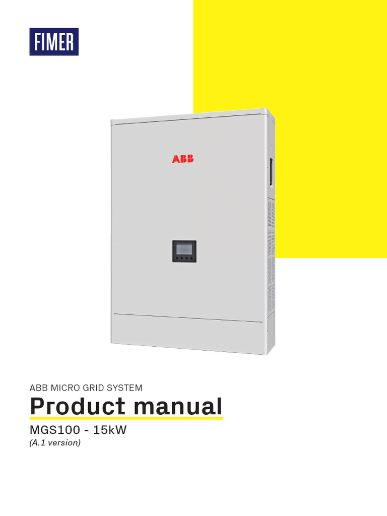 FIMER - MGS100-15 - Manual Book | PDF | Alternating Current | Solar Panel