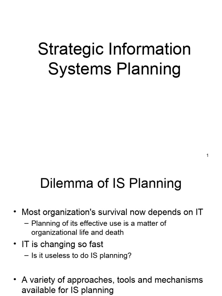 Lecture3 - Chap4 - Strategic Is Planning | PDF | Business | Economies