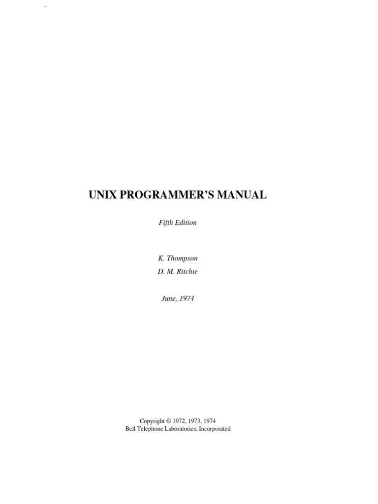 Unix Programmers Manual 5th Edition Pdf Directory Computing