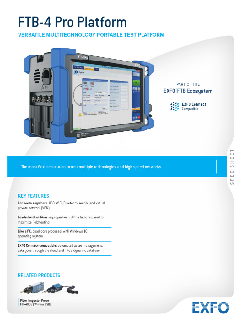Exfo Spec-Sheet Ftb-4-Pro v2 en | PDF | Fiber To The X | Wavelength ...
