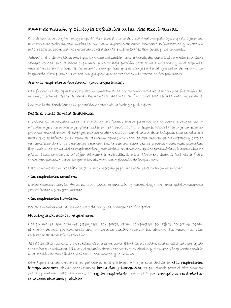 UD 3 PAAF de Pulmón Citología General (Falta Alberto) | PDF | Pulmón ...