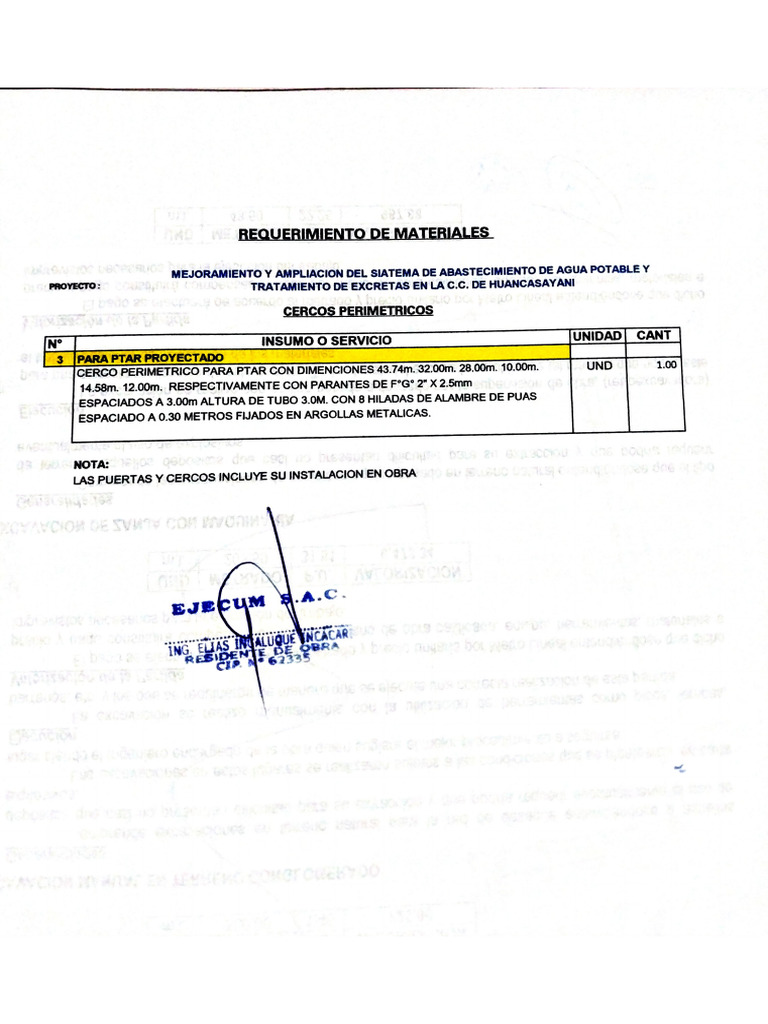 Ptar Requerimiento | PDF