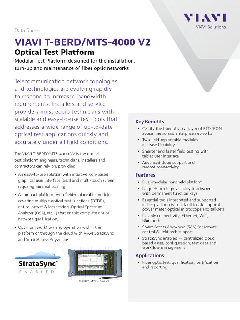 mts-4000 Otdr - S | PDF | Wavelength Division Multiplexing | Cloud ...