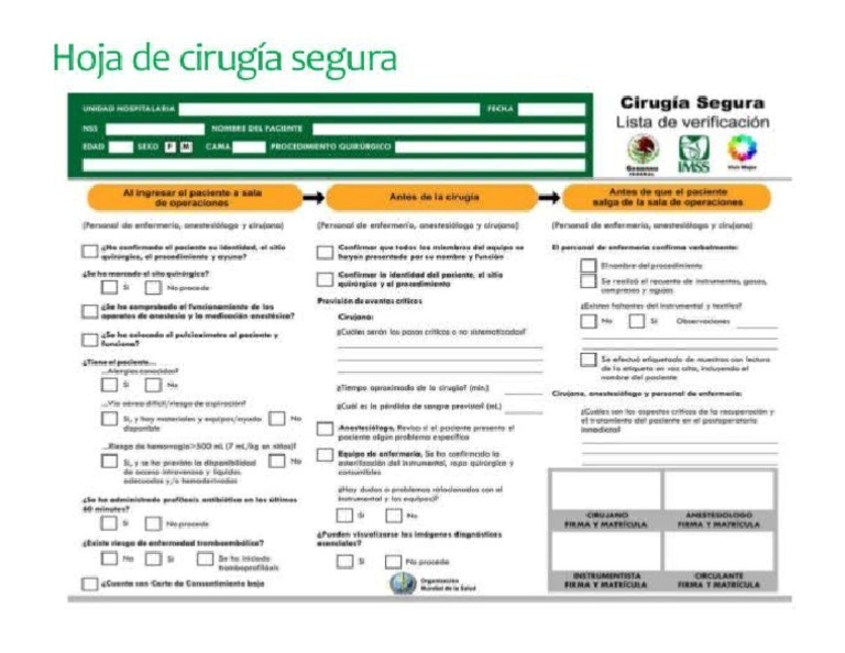 Hoja Cirugia Segura | PDF