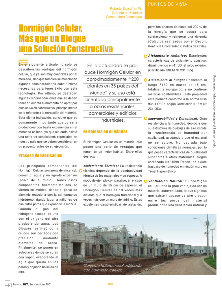 Hormig N Celular | PDF | Hormigón | Aislamiento térmico