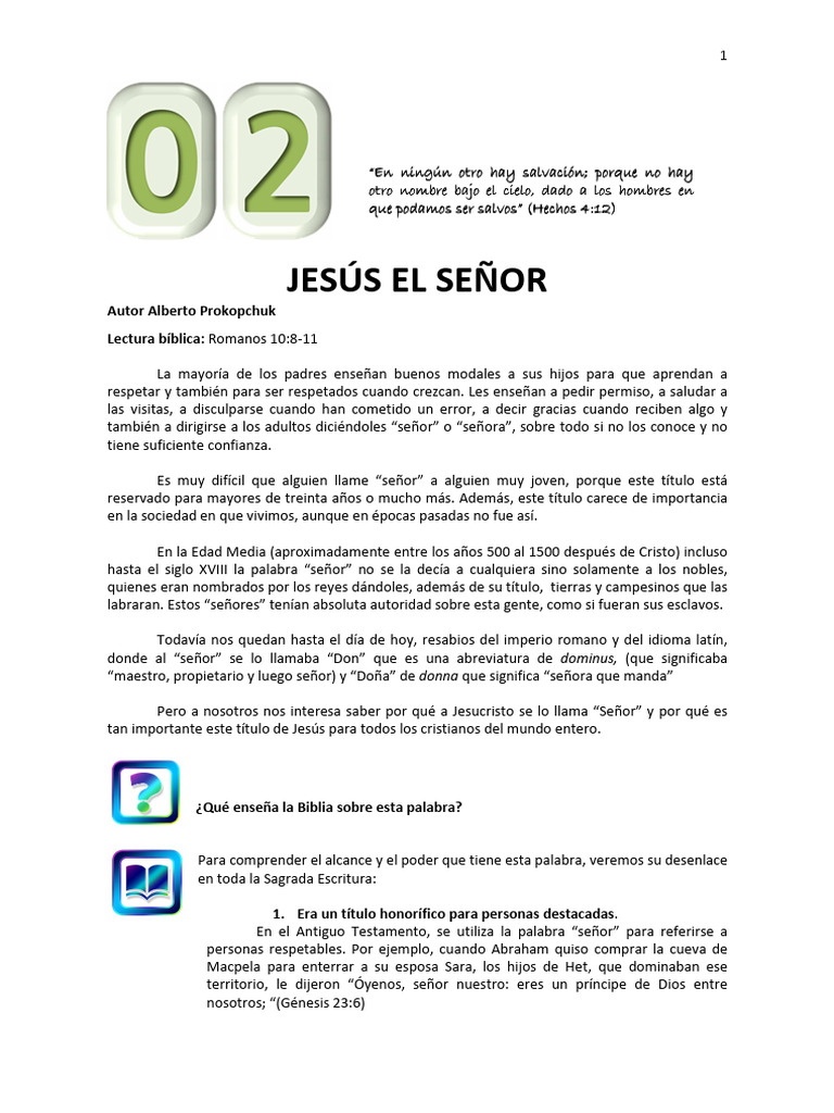 02 Jesus El Senor | PDF