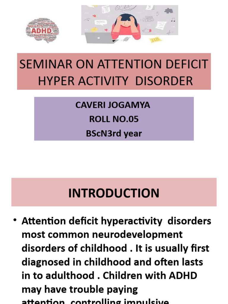 Seminar on Attention Deficit Hyper Activity Disorder | PDF