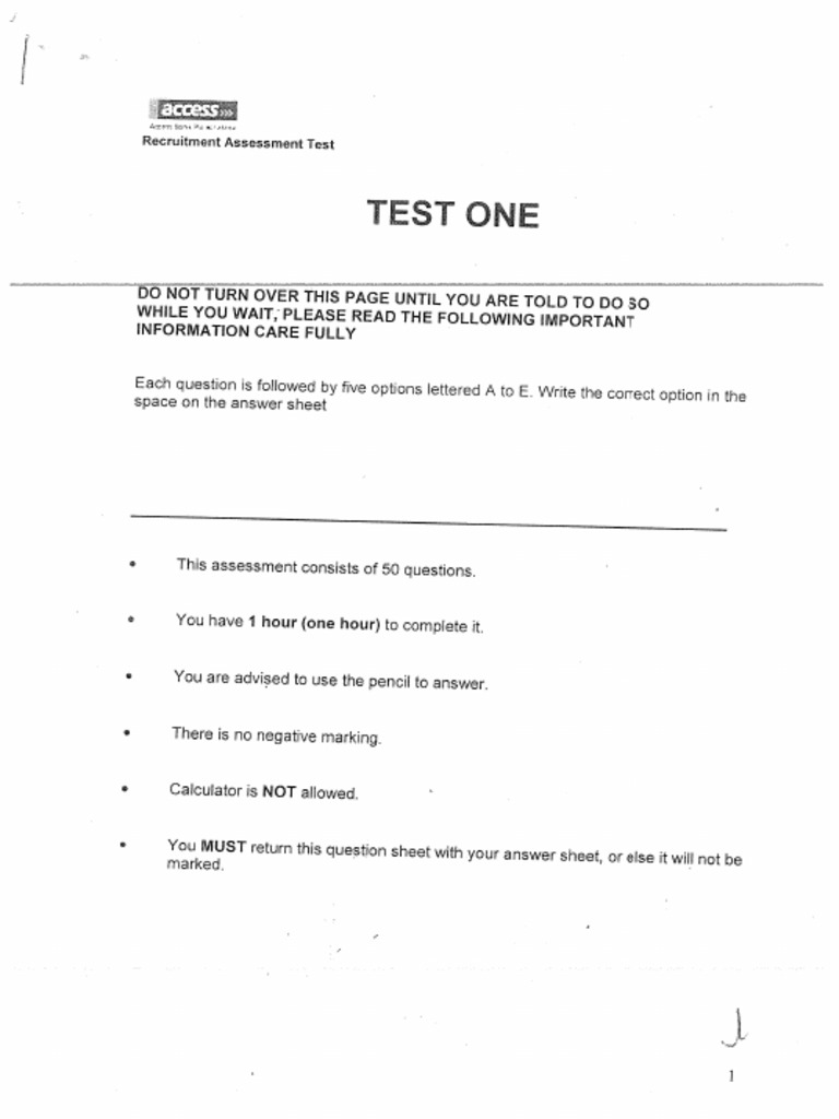 Access Test | PDF