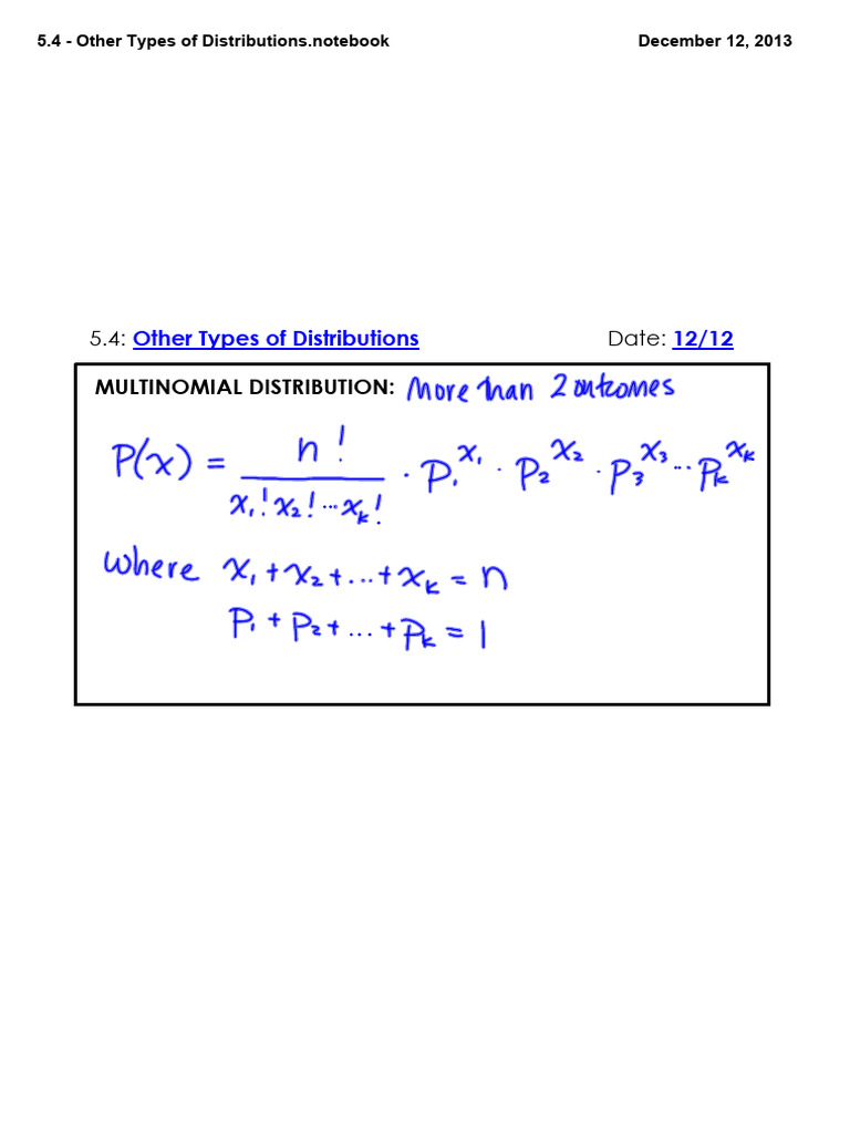 5.4 - Multinomial and Poisson Distribution | PDF | Sampling (Statistics ...
