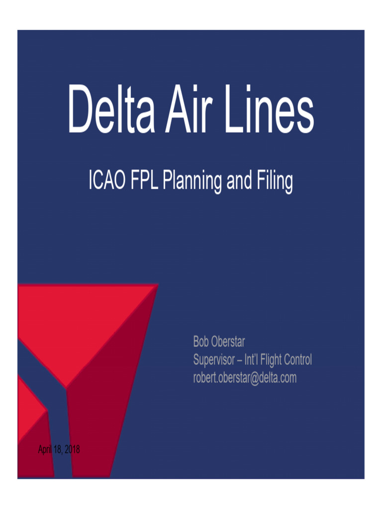 DELTA ICAO FPL Planning and Filing | PDF