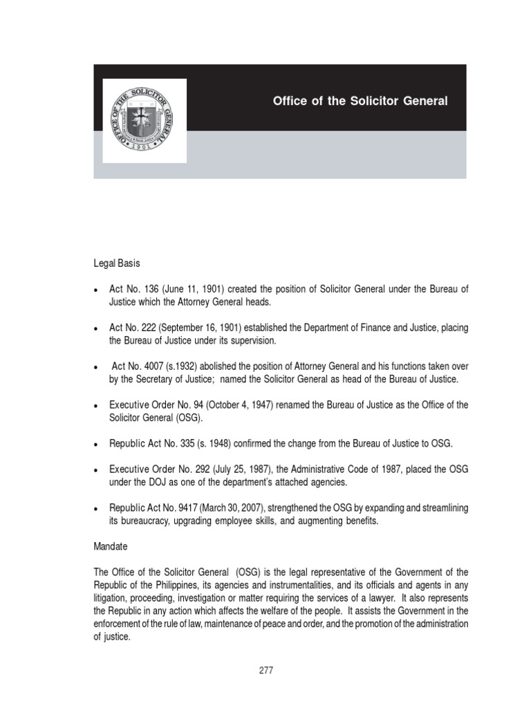 Office of The Solicitor General | PDF
