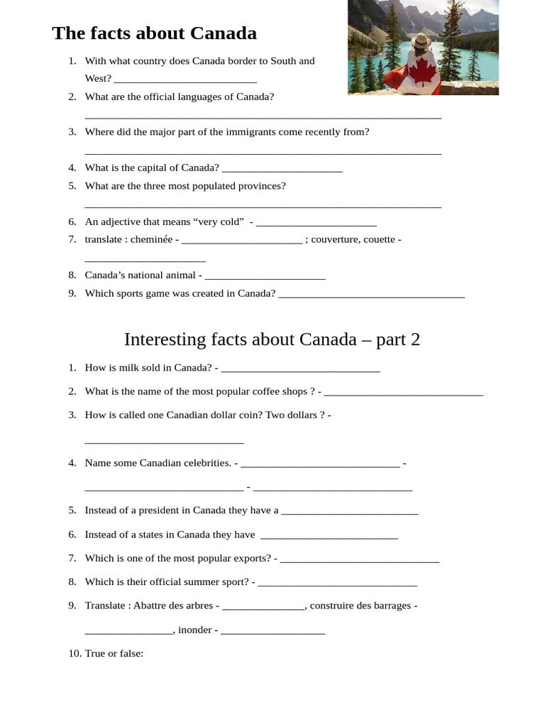 Interesting Facts About Canada - Part 2 | PDF