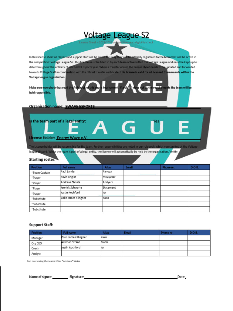 Voltage_League_S2_License_Sheet-1 | PDF
