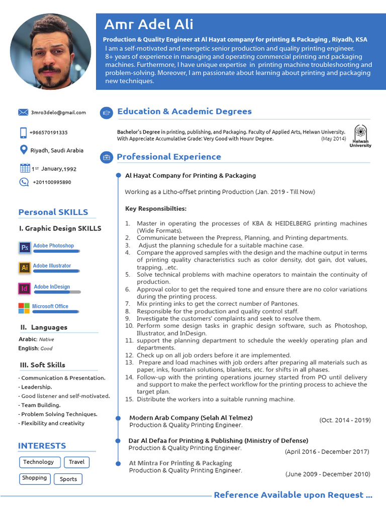Amr Adel cv | PDF | Printing | Graphic Design