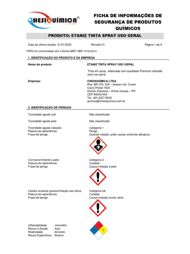 Etaniz Tinta Spray Uso Geral | PDF
