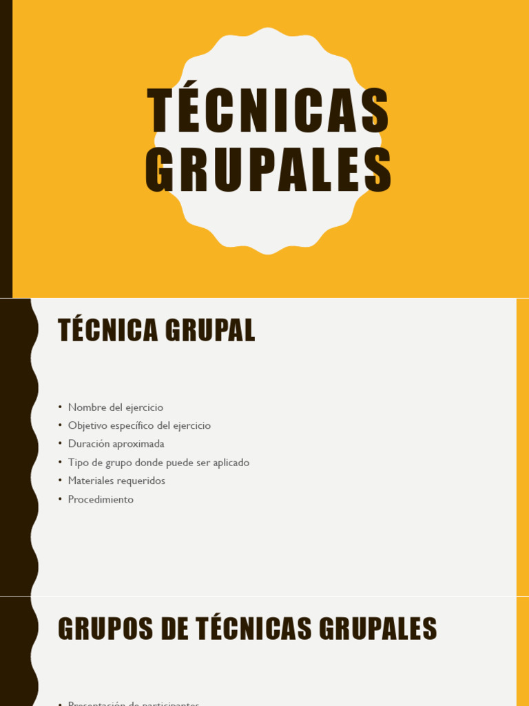 Técnicas Grupales | PDF