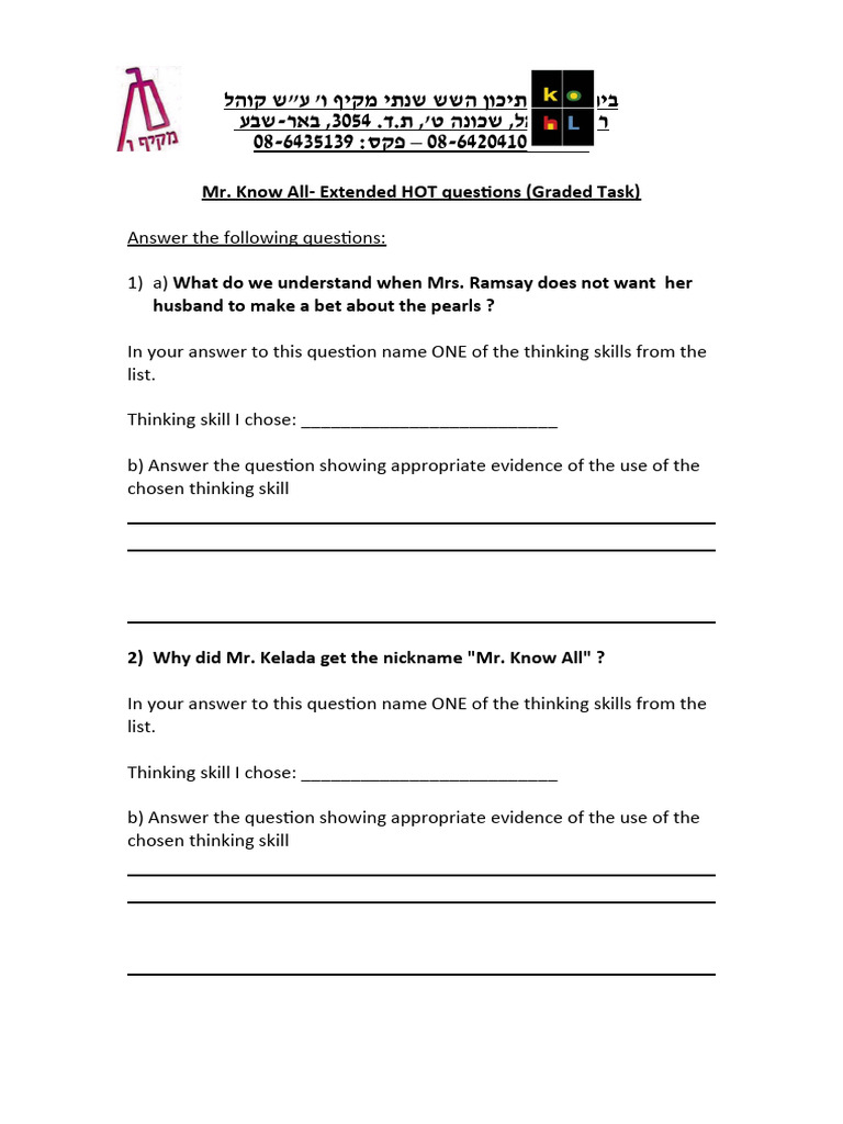 Mr. Know All Extended HOT | PDF