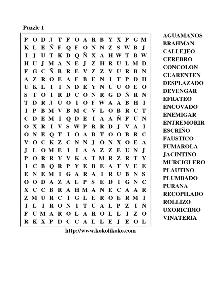 20 Sopas de Letras para Imprimir | PDF