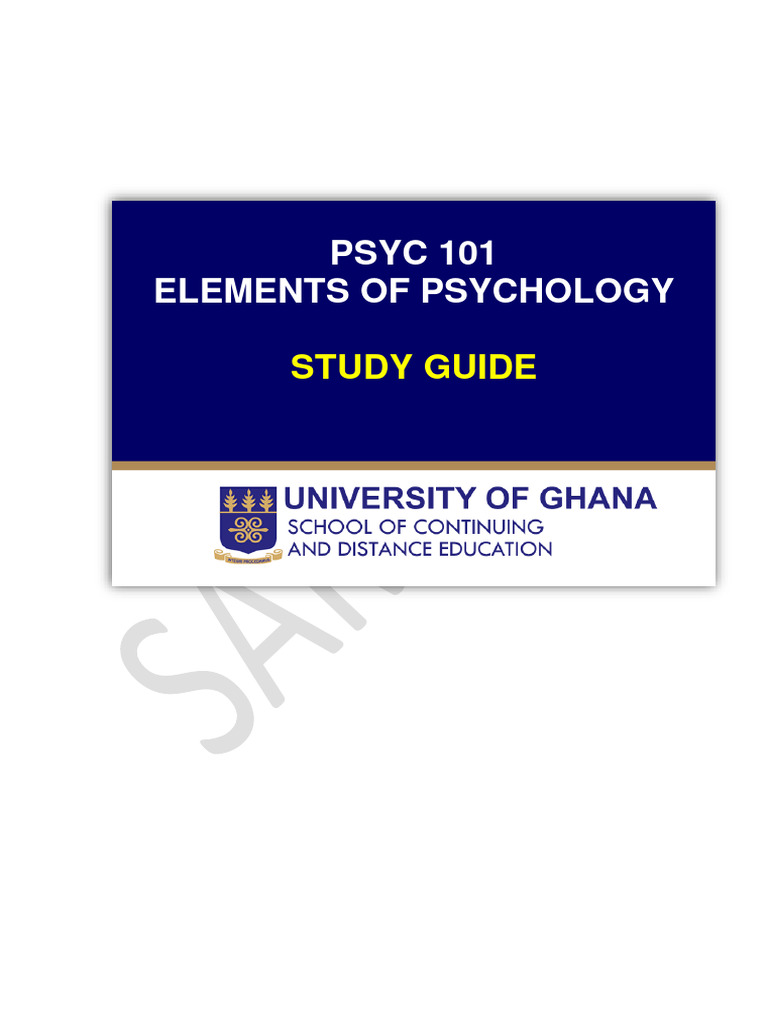 STUDY GUIDE PSYC101 DE 2024 - AutoRecovered | PDF | Psychology | Multiple Choice