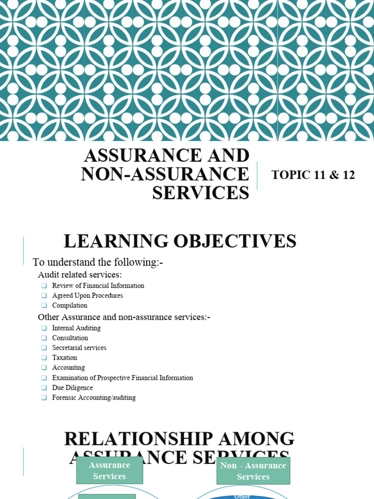 Topic 11 & 12 - Assurance and Non-Assurance Services | PDF