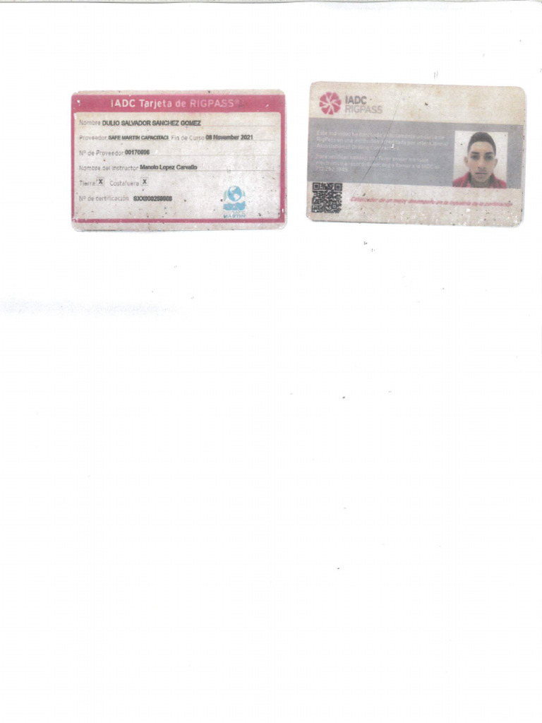 3-3 Rig Pass Credencial Dulio Salvador Sanchez Gomez | PDF