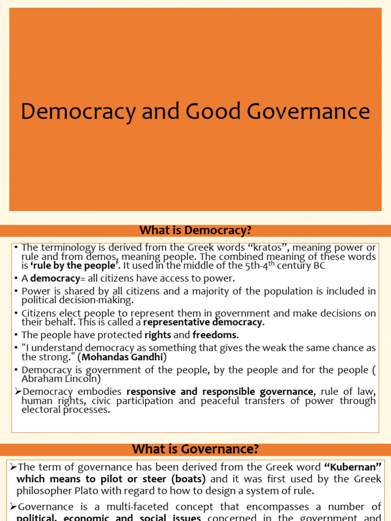 Democracy and Good Governance Guide | PDF