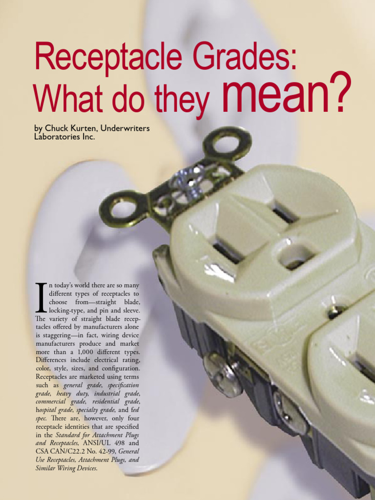 Meaning of Receptacle Grades | PDF | Ac Power Plugs And Sockets ...