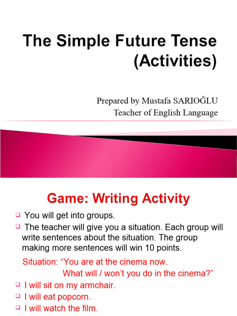 The Simple Future Tense - Writing Activity | PDF