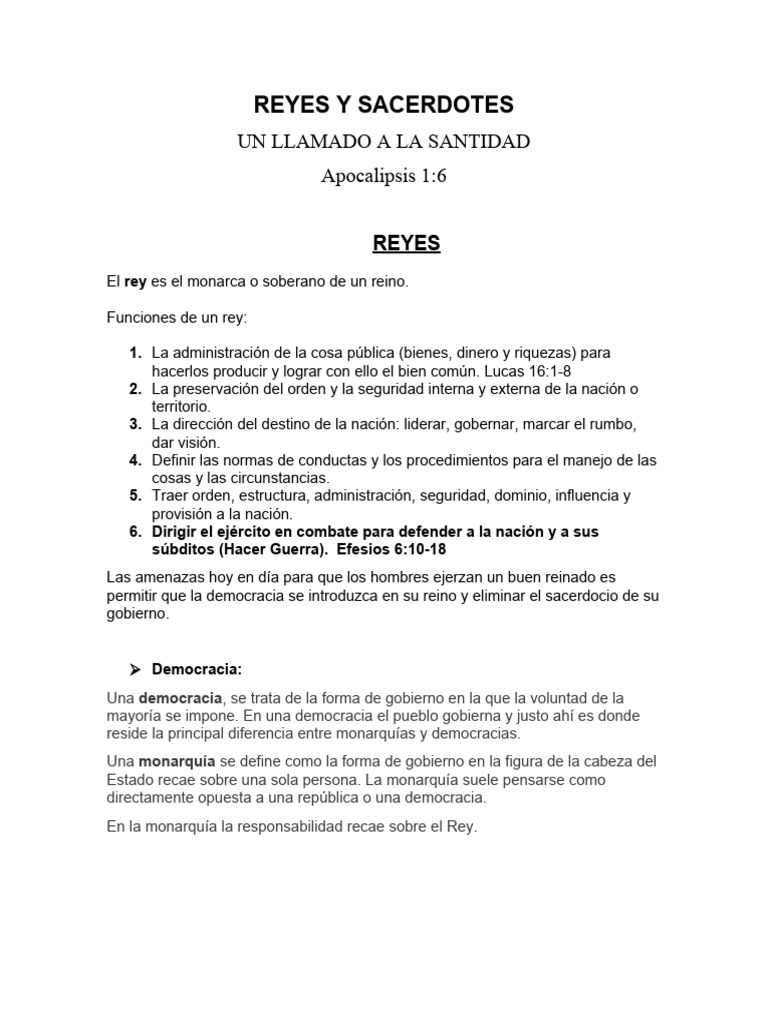 Reyes y Sacerdotes | PDF