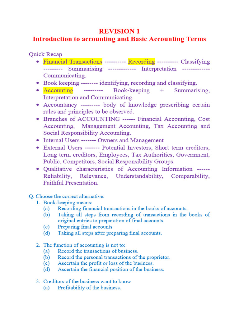Accountancy Revision 1 Pdf
