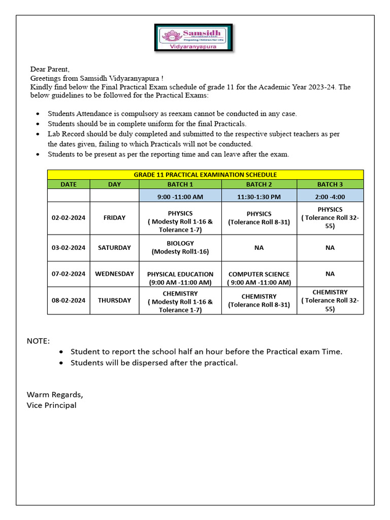 Canvas Gr11 Final Practical Exam Dates | PDF