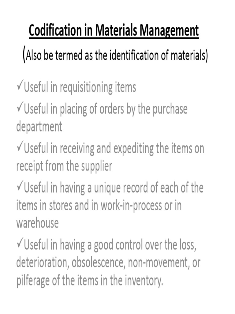 Codification of Materials | PDF