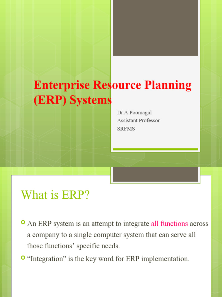 enterprise resource planning (erp) systems (1) (1) | PDF | Enterprise Resource Planning ...